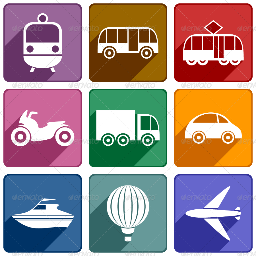 Transport Icons, Vectors | GraphicRiver